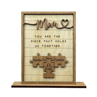 China Hot selling wood personalized ornaments carved 1-12 names for Mother's Day gifts for sale