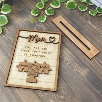 China Hot selling wood personalized ornaments carved 1-12 names for Mother's Day gifts for sale