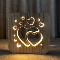China Wooden Carving Night Light For Bedroom Decoration, Valentine's Day for Women Girls Boys Kids for sale