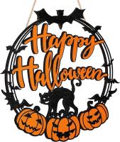 China Customized Wood Pumpkin Sign Front Door Decor for sale