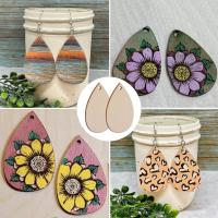 China Wood Earring Blanks, Unfinished Teardrop Pendants for Crafts, Decoration, Jewelry Supplies and DIY Projects for sale