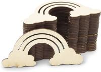 China Unfinished Wood Cutouts for Crafts, Rainbow Clouds for sale