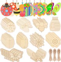 China Unfinished Wooden Cutouts, Customized Shape, DIY Paint Hanging Decor for sale