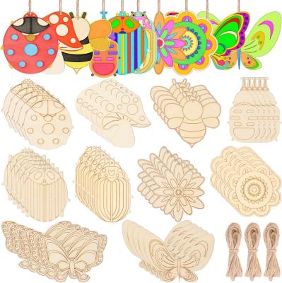 China Unfinished Wooden Cutouts, Customized Shape, DIY Paint Hanging Decor for sale
