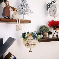 China Welcome Wreaths for Front Door Front Door Decor  Front Porch Decorations Hanging Sign Rustic Wood Hanging Sign with Bell for sale