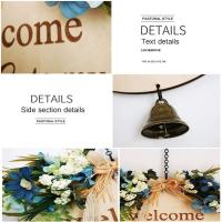 China Welcome Wreaths for Front Door Front Door Decor  Front Porch Decorations Hanging Sign Rustic Wood Hanging Sign with Bell for sale