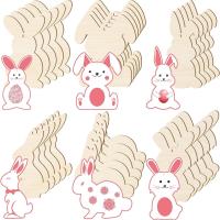 China Easter Unfinished Wood Bunny Cutouts, Hanging Rabbit Cutouts Rabbit Shape Craft Tags Wooden Pendant Ornaments for sale