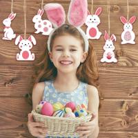 China Easter Unfinished Wood Bunny Cutouts, Hanging Rabbit Cutouts Rabbit Shape Craft Tags Wooden Pendant Ornaments for sale