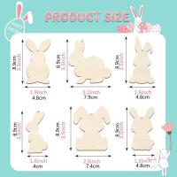 China Easter Unfinished Wood Bunny Cutouts, Hanging Rabbit Cutouts Rabbit Shape Craft Tags Wooden Pendant Ornaments for sale