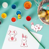 China Easter Unfinished Wood Bunny Cutouts, Hanging Rabbit Cutouts Rabbit Shape Craft Tags Wooden Pendant Ornaments for sale