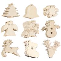 China DIY Wooden Easter Customized Shaped Ornaments to Paint for Kids, Unfinished Wood Slices Holiday Hanging Decorations for sale