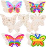 China Unfinished Wooden Butterfly Cutout Wood Butterfly Crafts Wooden Butterfly Decoration for DIY Paint Craft for sale