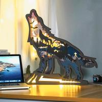 China 3D Wooden Animals LED Night Light Festival Decoration Desktop Desk Table Living Room Bedroom Farmhouse Office Shelf for sale