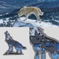 China 3D Wooden Animals LED Night Light Festival Decoration Desktop Desk Table Living Room Bedroom Farmhouse Office Shelf for sale