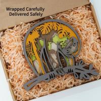 China 3D Wooden Animals Carving LED Night Light, Wood Carved Lamp Statues Perfect Gifts for sale