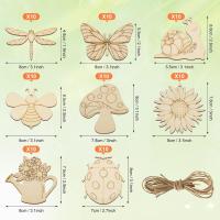 China Wooden Ornaments to Paint 8 Styles DIY Blank Unfinished Wood Cutouts Ornament for Home Crafts Hanging Decorations for sale