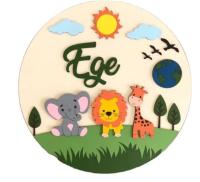 China Customized Round Wooden Slices Door Wall Refrigerator Kitchen Cabinet Decorative for sale