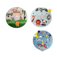 China Customized Round Wooden Slices Door Wall Refrigerator Kitchen Cabinet Decorative for sale