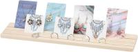 China 3-slot Ring Jewelry Display Stand Craft Showing Organizer Tray Wood Business Card Holder for Tabletop Shows Jewelry Displaying for sale