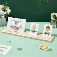 China 3-slot Ring Jewelry Display Stand Craft Showing Organizer Tray Wood Business Card Holder for Tabletop Shows Jewelry Displaying for sale
