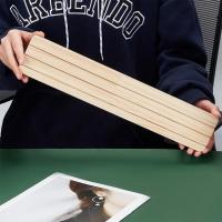 China 3-slot Ring Jewelry Display Stand Craft Showing Organizer Tray Wood Business Card Holder for Tabletop Shows Jewelry Displaying for sale