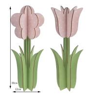 China New Design Wooden Flower Figure Home Tabletop Decoration Pieces for sale