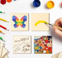 China Thin Unfinished Wooden Squares for Wood Burning Painting Staining Engraving Laser Projects Wood Craft Supplies for sale