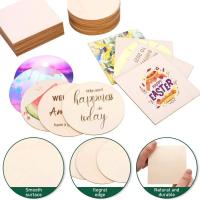 China Unfinished Wood Slices Blank Wood Chips for Handicrafts Home Decoration Wooden Coasters and DIY Crafts for sale
