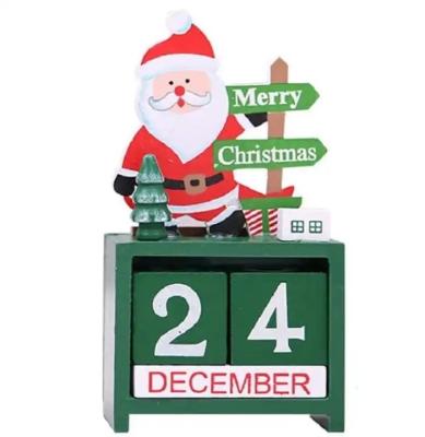 China DIY Digital Calendar Wooden Christmas Tree Tabletop Decoration for sale