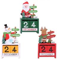 China DIY Digital Calendar Wooden Christmas Tree Tabletop Decoration for sale