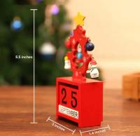 China DIY Digital Calendar Wooden Christmas Tree Tabletop Decoration for sale