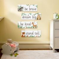 China Woodland Animal Plaque Decorative Hanging Wood Plaque Wooden Label Wall Room Home Restaurant Bar Cafe Door for sale