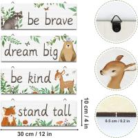 China Woodland Animal Plaque Decorative Hanging Wood Plaque Wooden Label Wall Room Home Restaurant Bar Cafe Door for sale