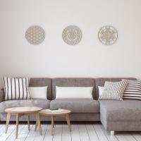 China Sacred Geometry Wood Wall Art Set, Zen Home Decor for Yoga/Meditation, Wooden Wall Hanging Sculptures for sale