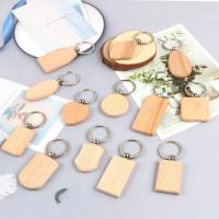 China Ecofriendly Custom Shape Engraving Logo Wooden Keyring Blank Wood Keychain for sale