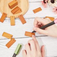 China Ecofriendly Bamboo Chip DIY Keychain Bamboo Pendant Wooden Crafts Blank Chips for sale