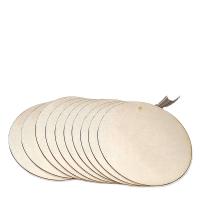 China Wooden Gift Tag Round Shape With Hole for sale