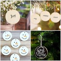 China Wooden Gift Tag Round Shape With Hole for sale