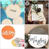 China Wooden Gift Tag Round Shape With Hole for sale