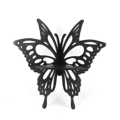 China Custom House Decoration Wall Hanging Jewelry Holder Storage Organizer Wooden Butterfly Display Shelf for sale