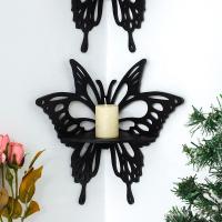 China Custom House Decoration Wall Hanging Jewelry Holder Storage Organizer Wooden Butterfly Display Shelf for sale