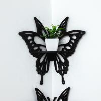China Custom House Decoration Wall Hanging Jewelry Holder Storage Organizer Wooden Butterfly Display Shelf for sale