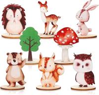 China Creative Cartoon Animal Squirrel Rabbit Custom Animals Wooden Desktop Decorations for sale