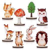 China Creative Cartoon Animal Squirrel Rabbit Custom Animals Wooden Desktop Decorations for sale
