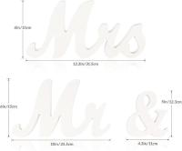 China Large White Mr & Mrs Sign for Wedding Table with Just Married Banner - Wooden Letter Decorations for Anniversary for sale