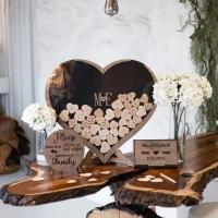 China Wooden Wedding guest book Wedding decoration layout message board for sale