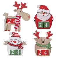 China Customized DIY Christmas wooden countdown calendar Christmas ornaments Santa elk ornaments for sale