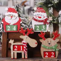 China Customized DIY Christmas wooden countdown calendar Christmas ornaments Santa elk ornaments for sale