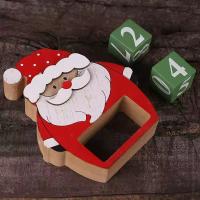 China Customized DIY Christmas wooden countdown calendar Christmas ornaments Santa elk ornaments for sale