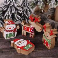 China Customized DIY Christmas wooden countdown calendar Christmas ornaments Santa elk ornaments for sale